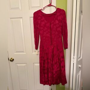 Muse’s | Dresses | Nwt Vintage 8s Muses Hot Pink Long Sleeve Dress ...